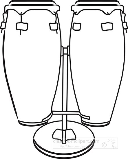 Music Outline Clipart-Congo Drums outline clipart