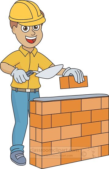 construction brick layer - Classroom Clip Art
