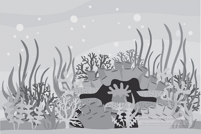 coral-reefs-gray color - Classroom Clip Art