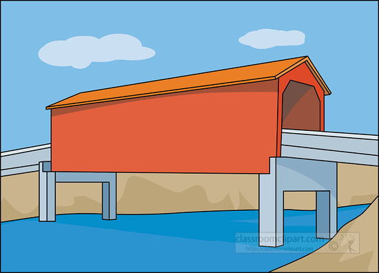 covered_bridge_crca - Classroom Clip Art