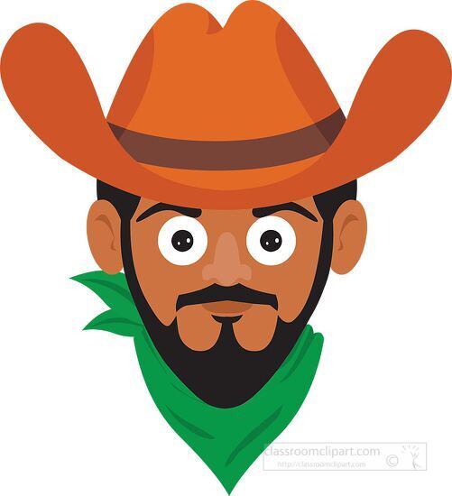 cowboy with beard clipart - Classroom Clip Art
