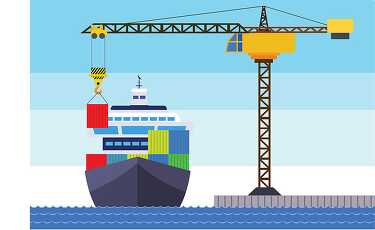 crane unloading cargo container on cargo ship machinary clipart ...