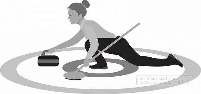 curling winter sports gray color 2022 - Classroom Clip Art