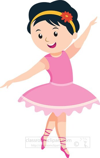 cute ballerina in pink dance clipart - Classroom Clip Art