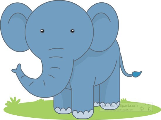 Free cute blue baby elephant clipart - Classroom Clipart