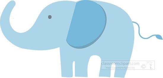 Free cute blue elephant - Classroom Clipart