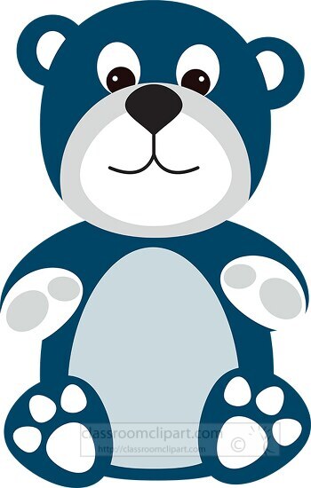 Free cute blue white teddy bear clipart - Classroom Clipart