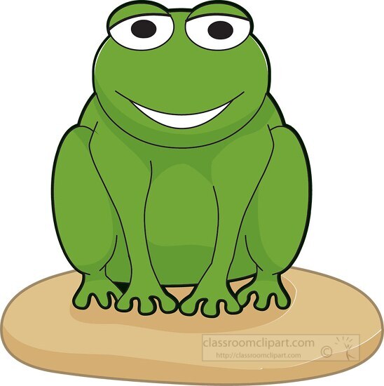 Cute Green Frog Clipart - Classroom Clip Art