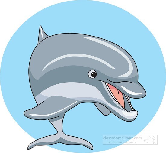 cute happy dolphin_marine animal - Classroom Clip Art