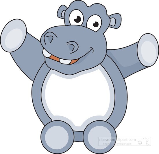 cute hippopotamus animal 11 - Classroom Clip Art