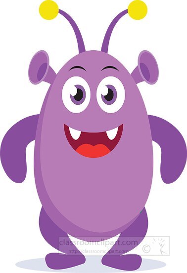 cute purple monster clipart - Classroom Clip Art