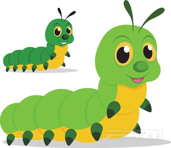 cute smiling caterpillar insect clipart - Classroom Clip Art