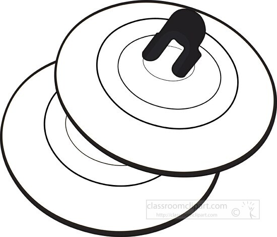 Cymbals black outline Clipart - Classroom Clipart