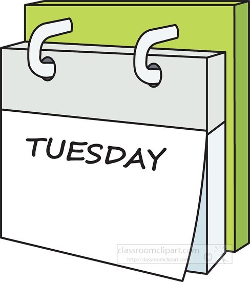 day week calendar tuesday clipart - Classroom Clip Art