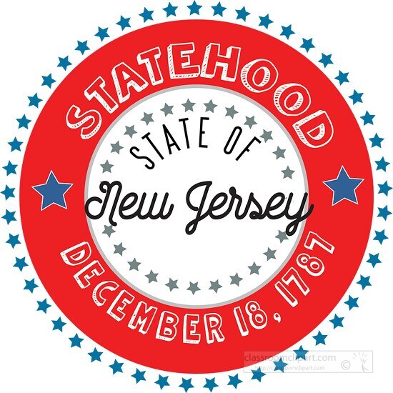 December 18 1787 date of new jersey statehood - Classroom Clipart