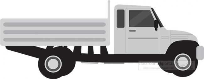 delivery pick up truck transportation gray color - Classroom Clipart