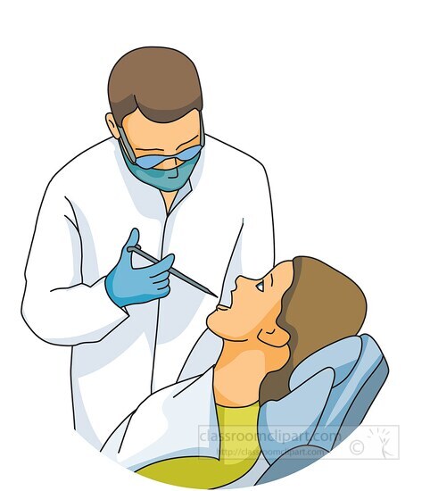 Dentist with Patient Clipart - Classroom Clip Art