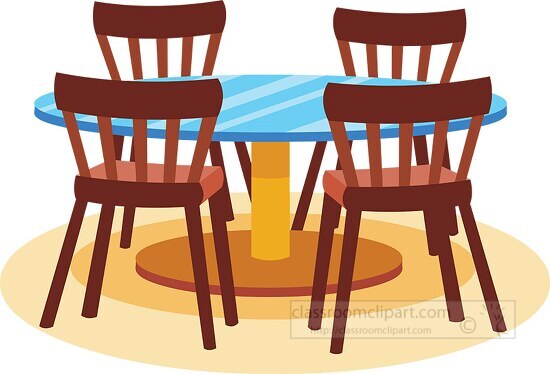 dining table chairs furniture clipart - Classroom Clip Art
