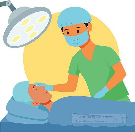 doctor checking patient in surgery room clipart - Classroom Clip Art