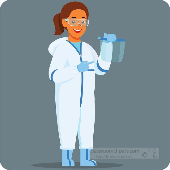 doctor showing face shield and wearing ppe kit clipart - Classroom Clip Art