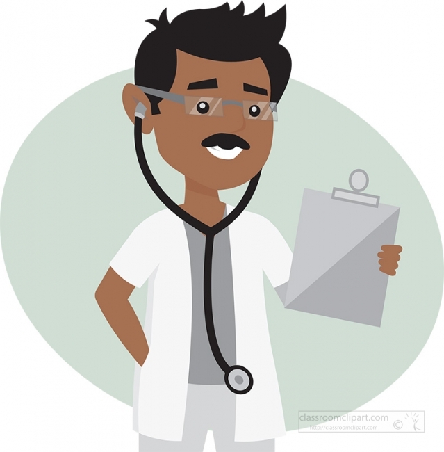 doctor with writing pad medical gray color - Classroom Clip Art