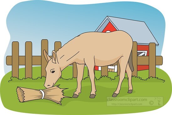 donkey on a farm clipart - Classroom Clip Art