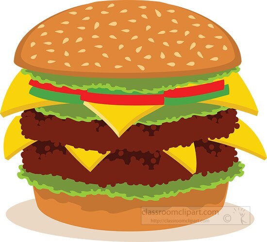 double cheese hamburger clipart - Classroom Clip Art