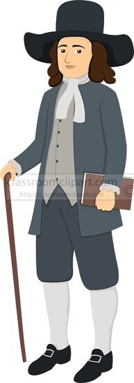 early american settler quakers man clothing clipart - Classroom Clip Art