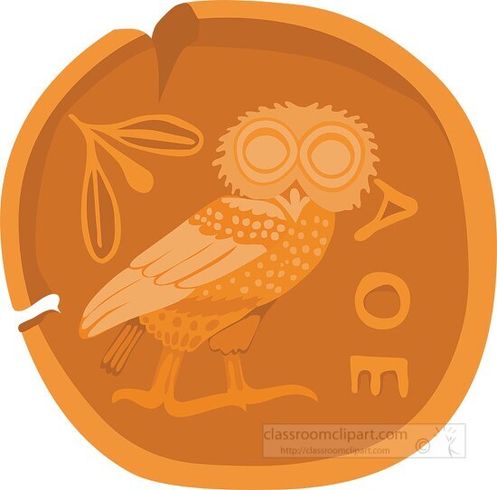 early athenian coin ancient greece clipart - Classroom Clip Art