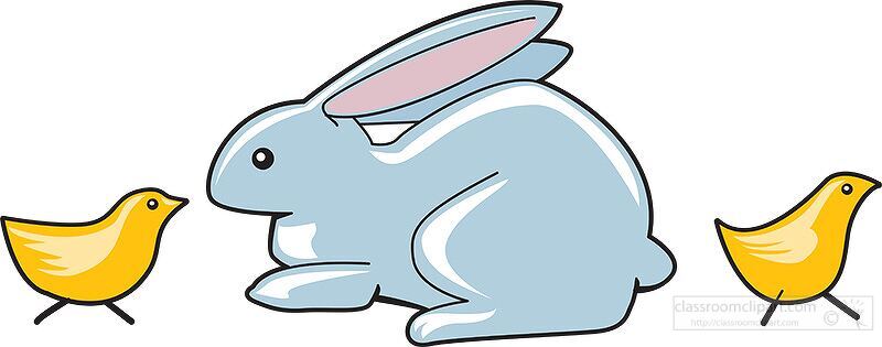 easter bunny with little baby chicks - Classroom Clipart