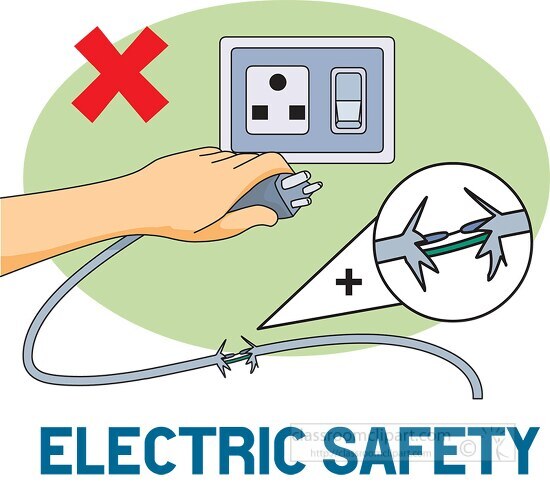electrical safety frayed electric cord clipart - Classroom Clip Art