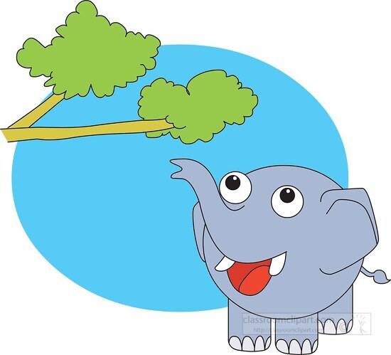 Elephant Clipart - elephant and tree 09