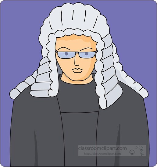 english barrister wears wig clipart