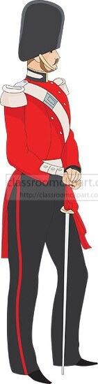 english guard in uniform side view clipart - Classroom Clip Art