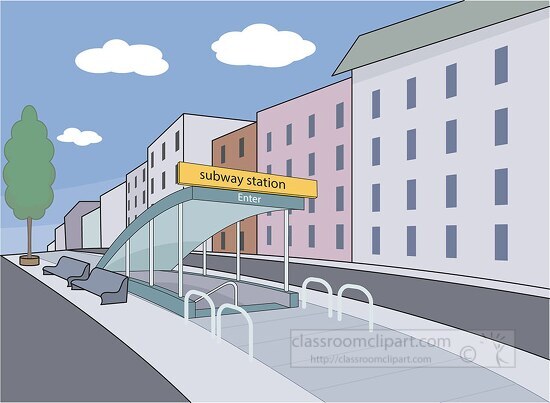 entrance to a subway station clipart 342 - Classroom Clip Art