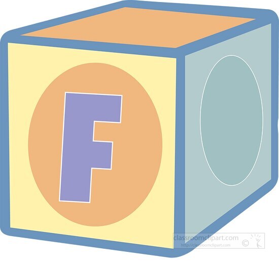 Alphabet Blocks - F alphabet block clipart