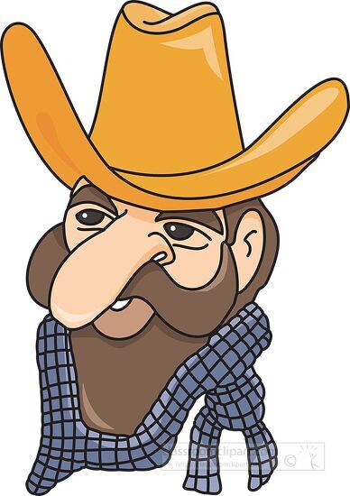 face of grubby western man - Classroom Clipart