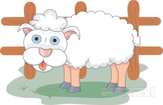 farm animals sheep in field 2021 - Classroom Clip Art