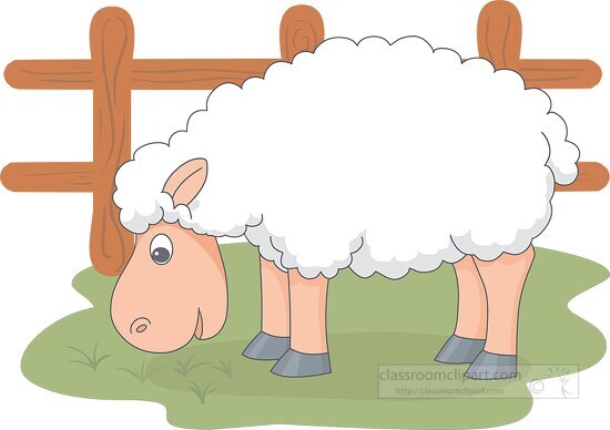 farm animals sheep in field - Classroom Clip Art