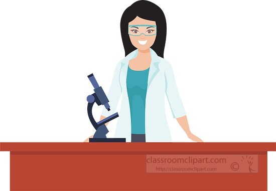 femail scientist in the lab clipart - Classroom Clip Art