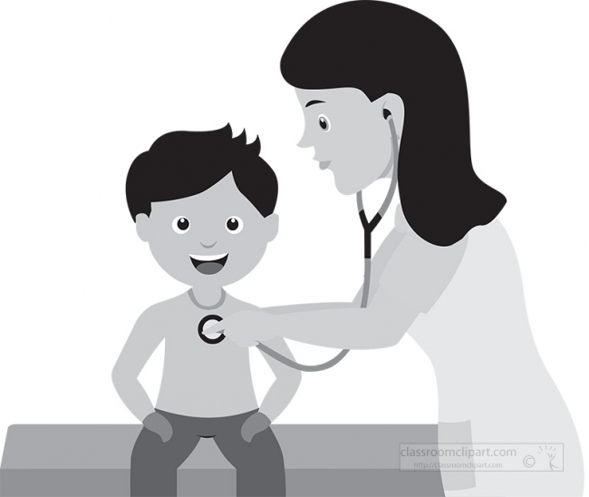 Health Medicine Gray Color Clipart - female doctor physical exam checki ...