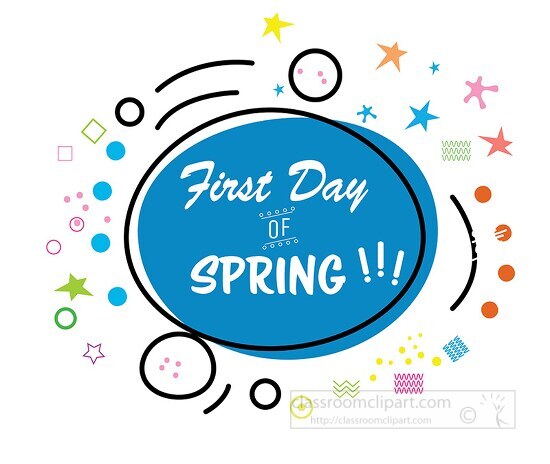 first day of spring thought bubble clipart - Classroom Clip Art