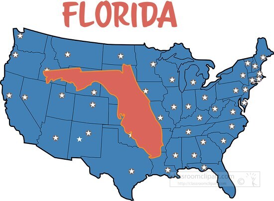 florida map united states clipart - Classroom Clip Art