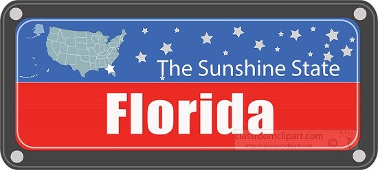 florida state license plate with nickname clipart - Classroom Clip Art