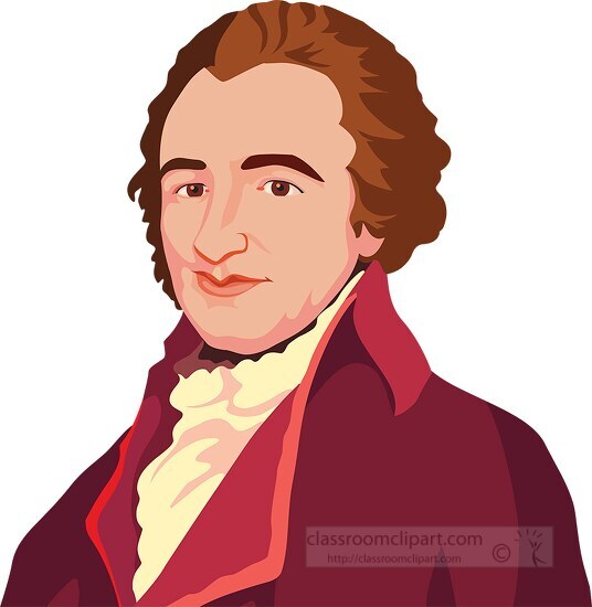 founding father thomas paine portrait educational clip art graph ...