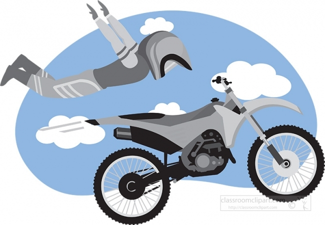 freestyle motocross stunt exstreme sports gray color - Classroom Clipart