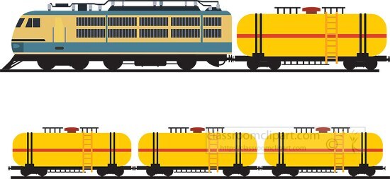 freight train with petroleum tankers clipart - Classroom Clip Art