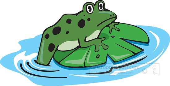 frog in water on lilly pad clipart.eps - Classroom Clip Art