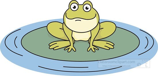 frog_sitting_on_leaf.eps - Classroom Clip Art
