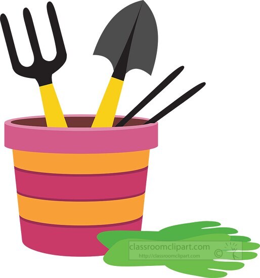 gardening gloves shoes tools clipart - Classroom Clip Art